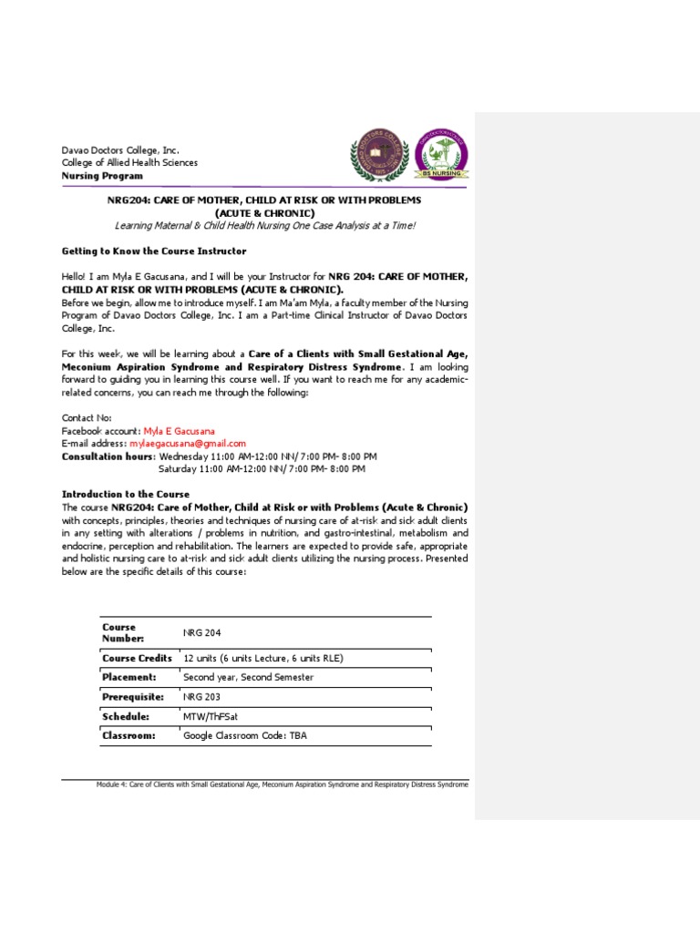 Module 4 SGA MAS RDS | Download Free PDF | Pregnancy | Anatomical Terms ...