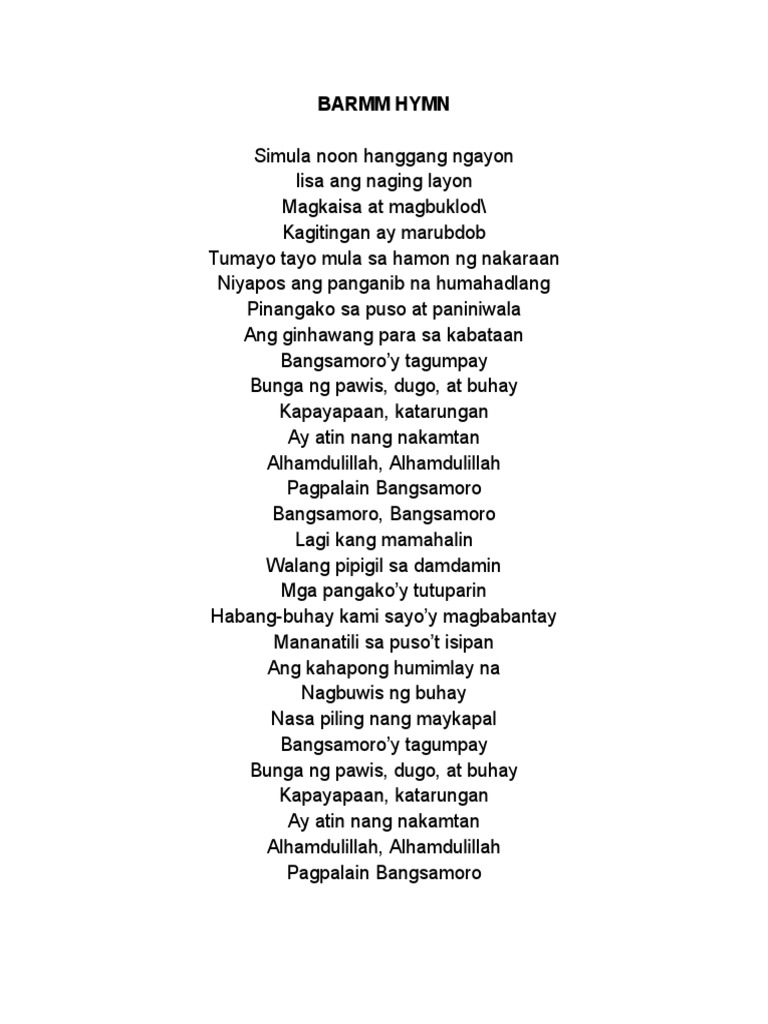 Barmm Hymn | PDF
