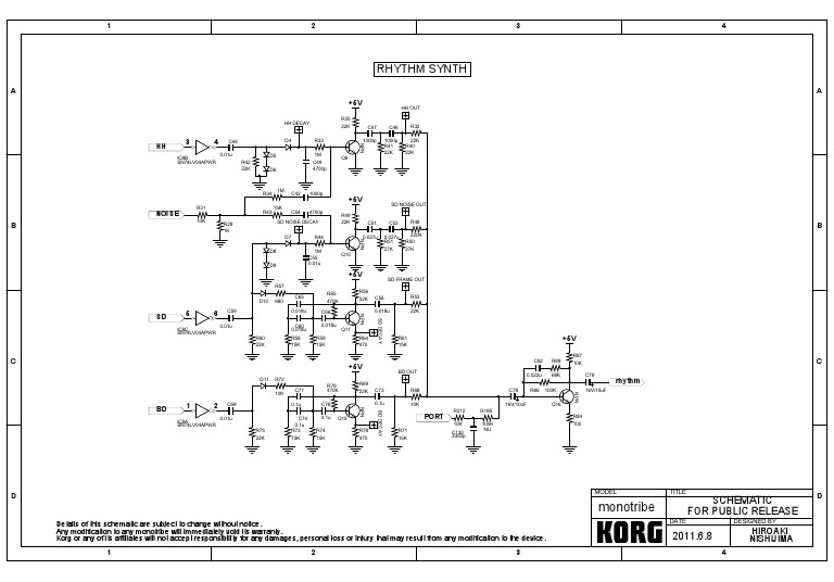 Korg Monotribe Schematic 2011 | PDF