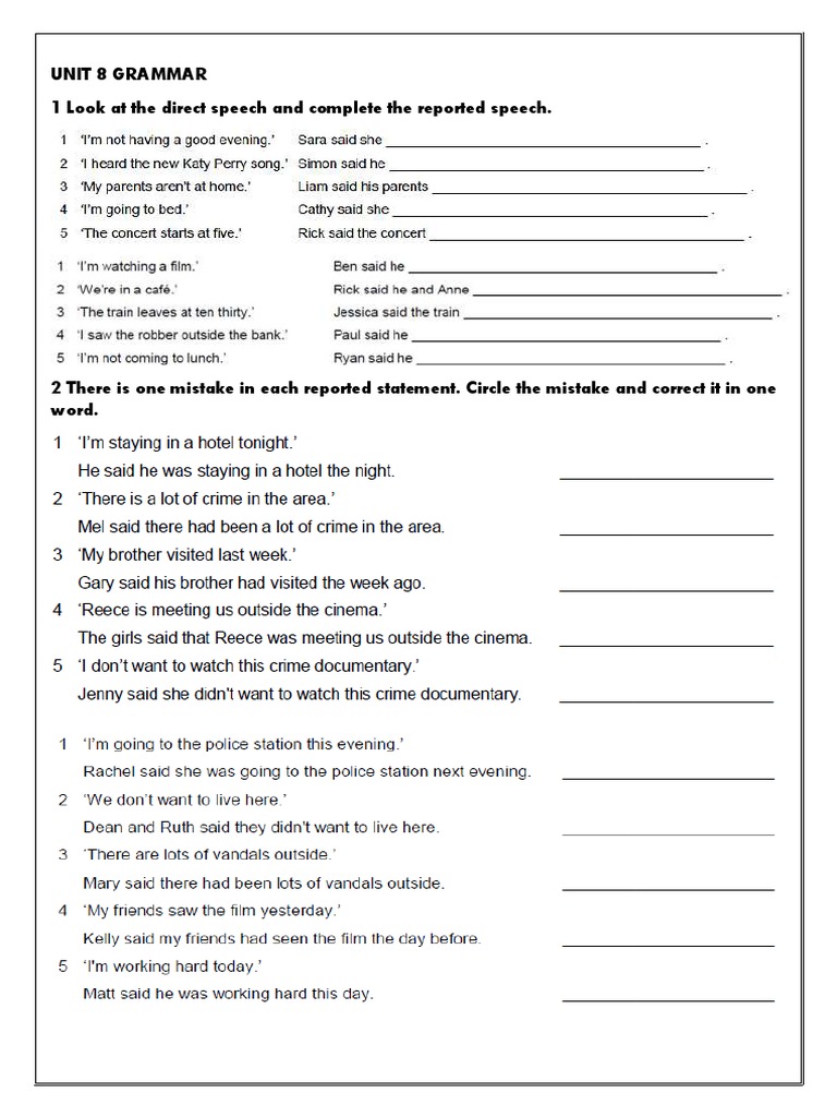 UNIT 8 GRAMMAR&VOCABULARY | PDF