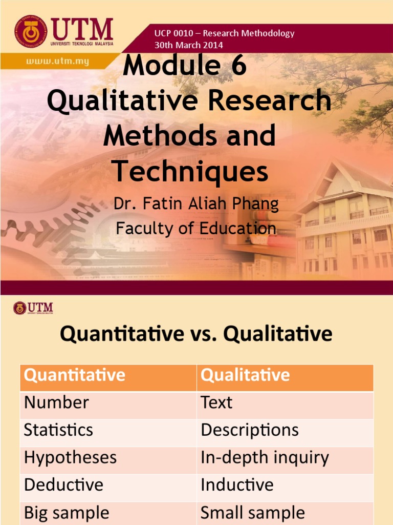 Module 6 - Qualitative Methods | PDF | Methodology | Qualitative Research