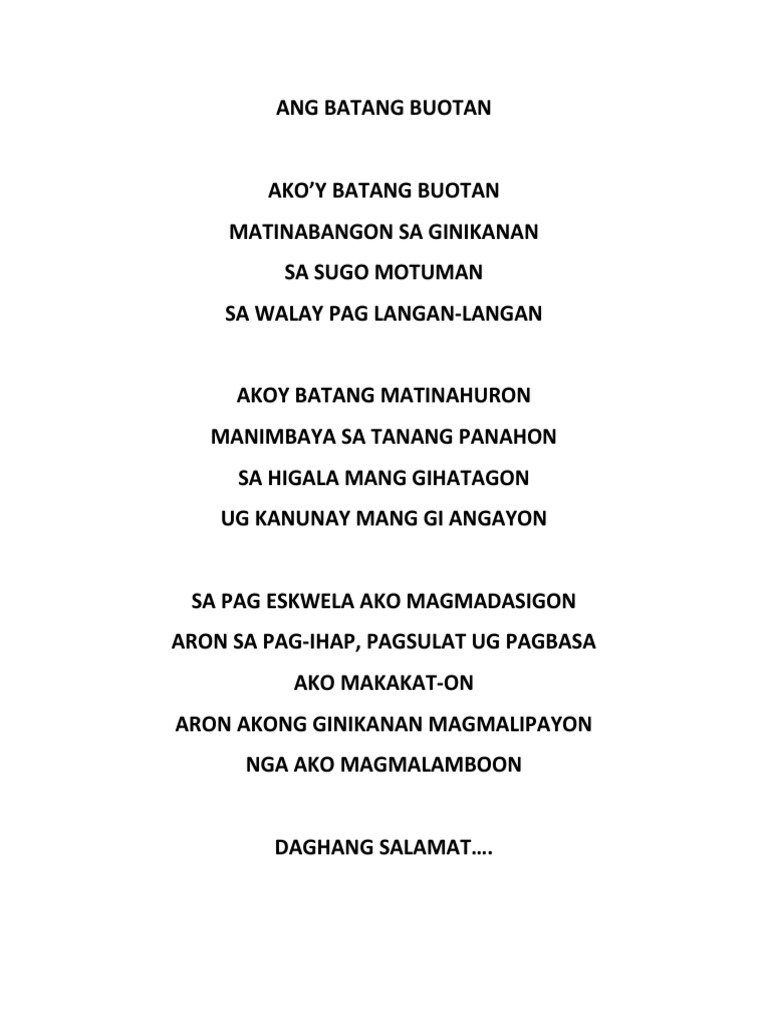 Ang Batang Buotan | PDF