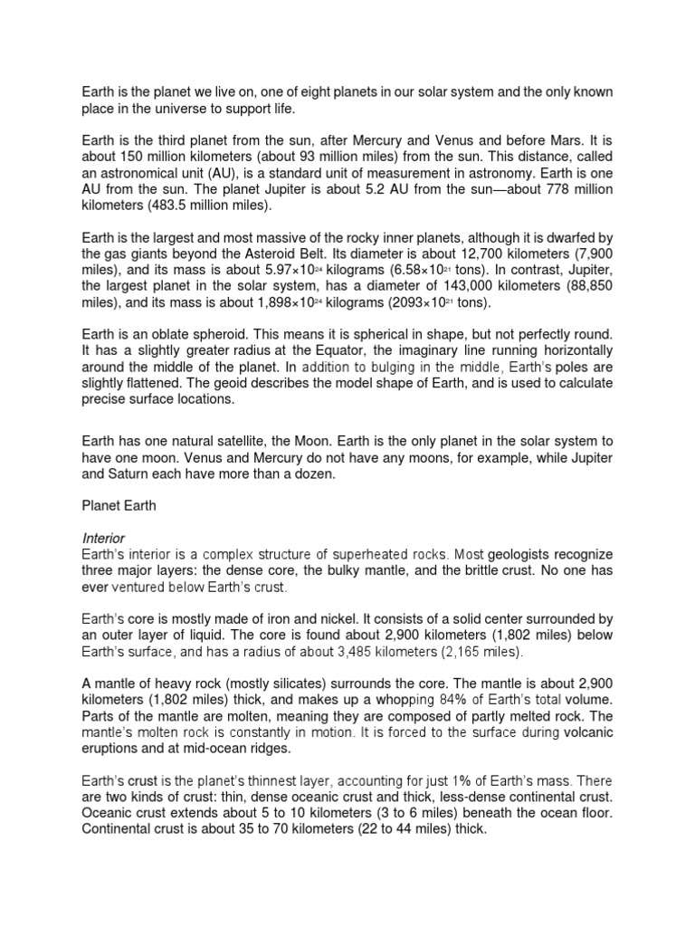 Gross Features of The Earth | PDF | Earth | Atmosphere Of Earth