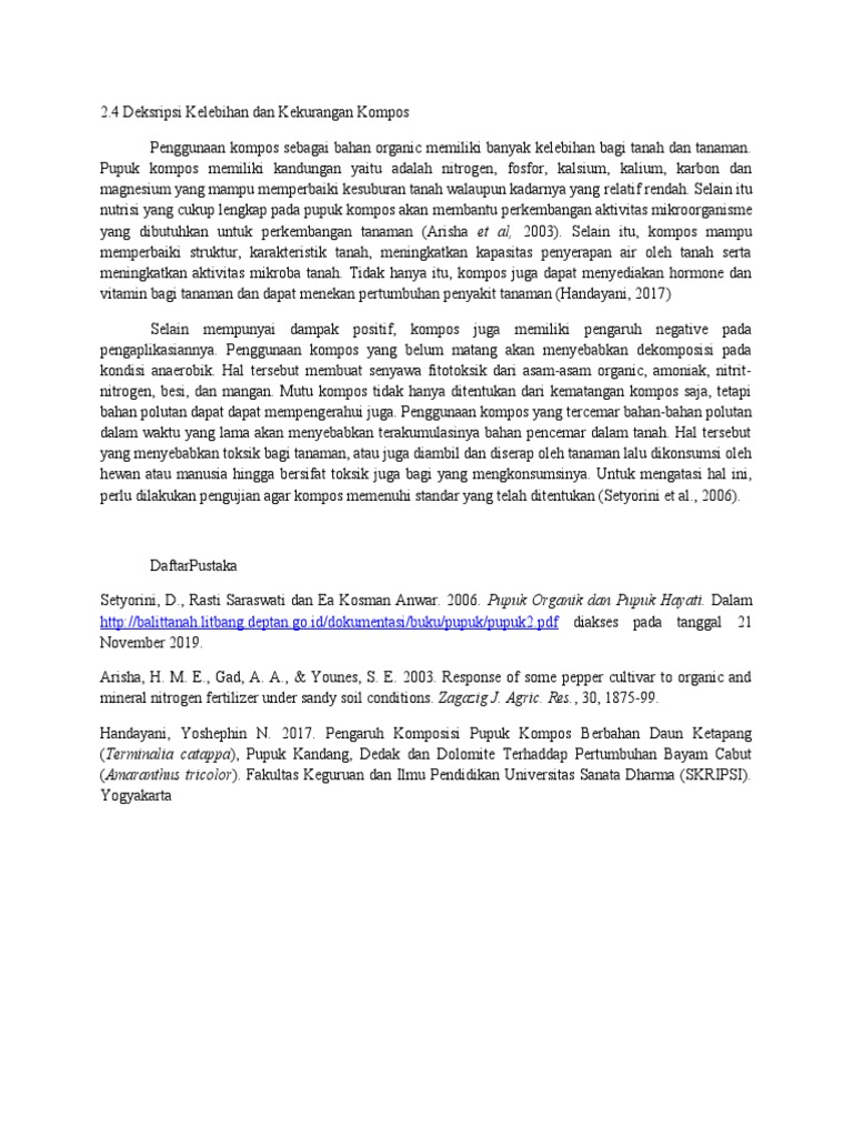 2.4 Kelebihan Dan Kekurangan Kompos | PDF