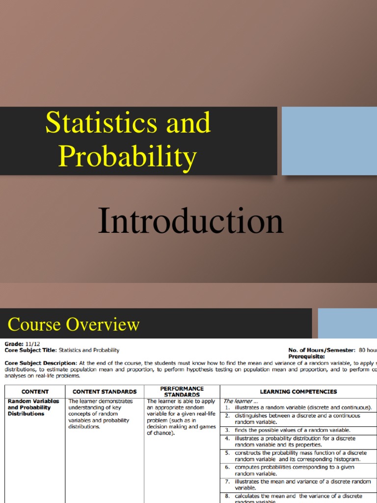 Statistics and Probability 11 - Introduction | PDF | Statistics ... Statistics and Probability 11 - Introduction | PDF | Statistics ...