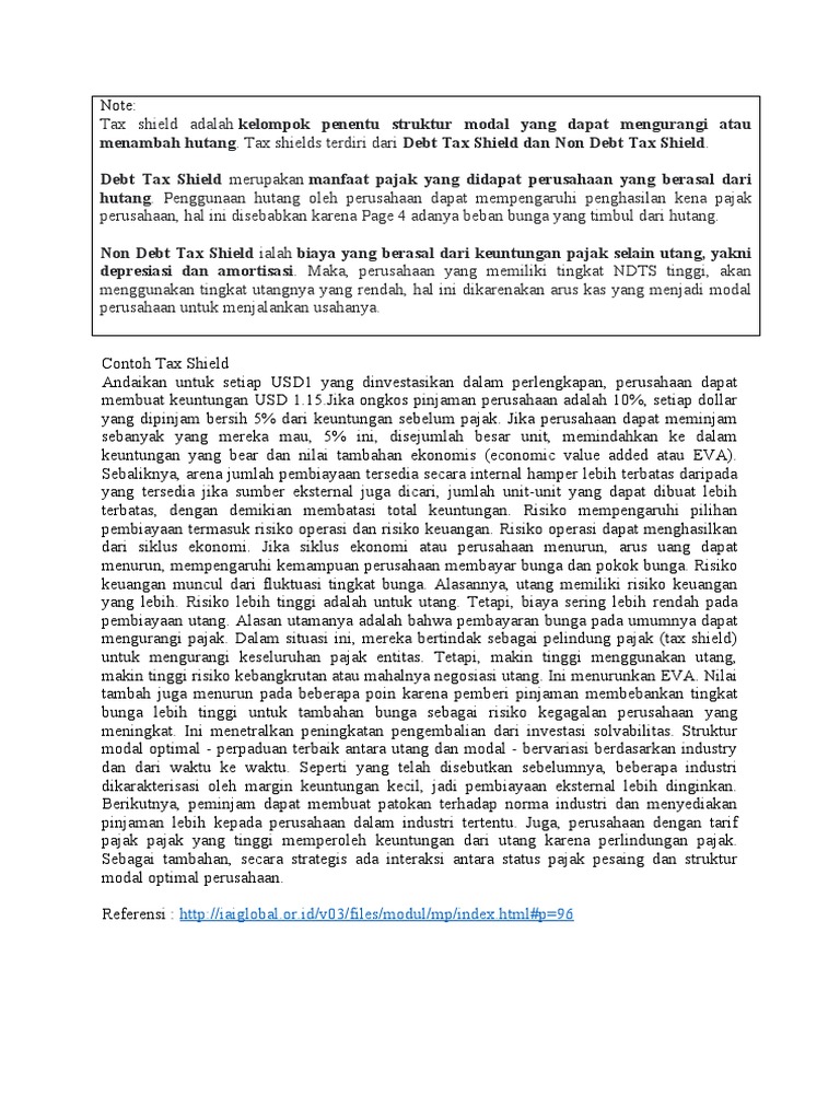 Contoh Tax Shield | PDF