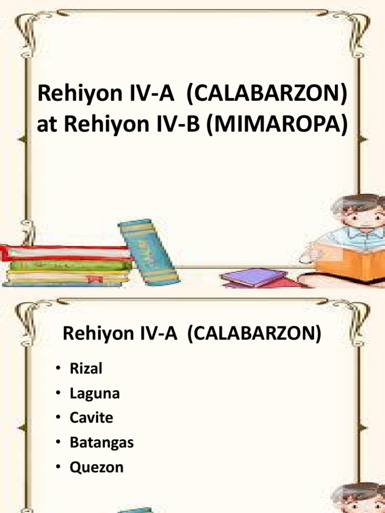 Rehiyon IV-A (CALABARZON) at Rehiyon IV-B (MIMAROPA) | PDF