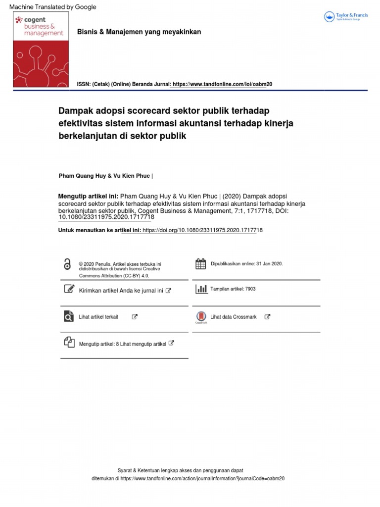 The Impact of Public Sector Scorecard Adoption On The Effectiveness of ...