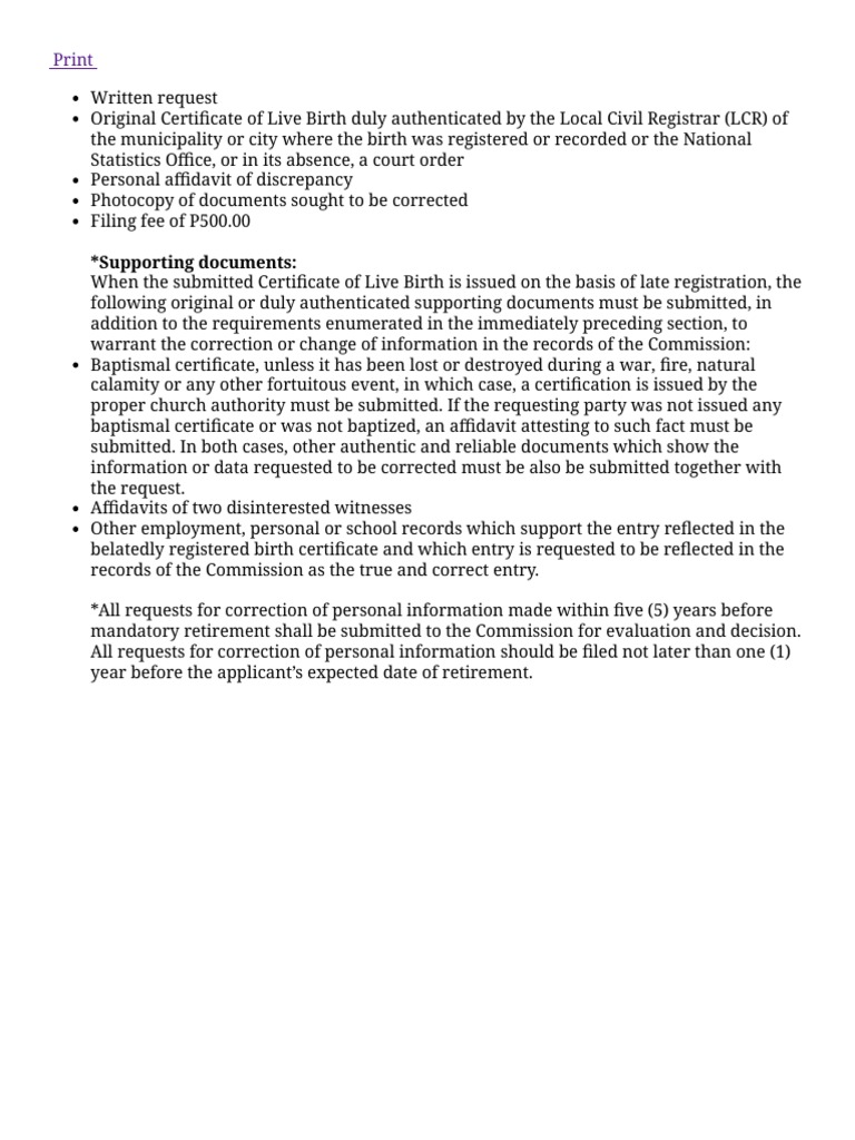 Correction of Personal Information | PDF | Law