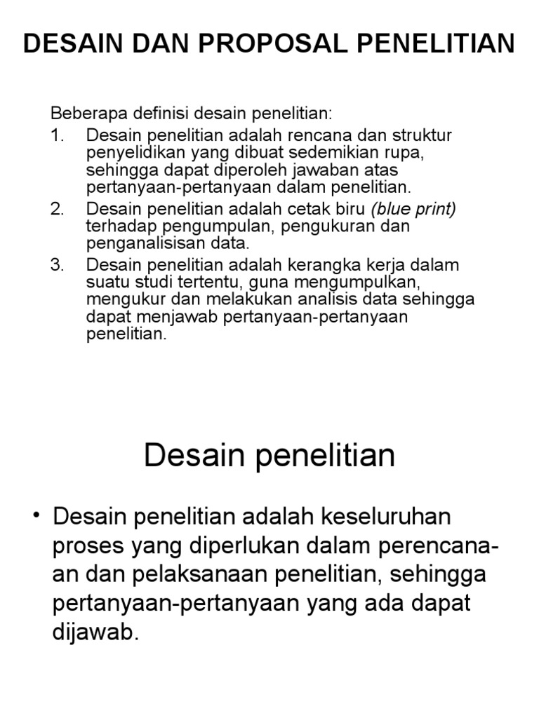 Contoh Desain Proposal Penelitian | PDF