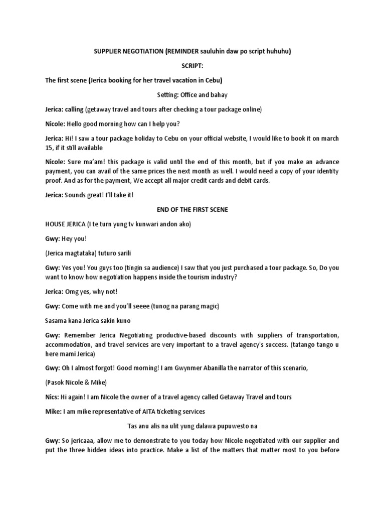 Supplier-Negotiation Script | PDF | Business
