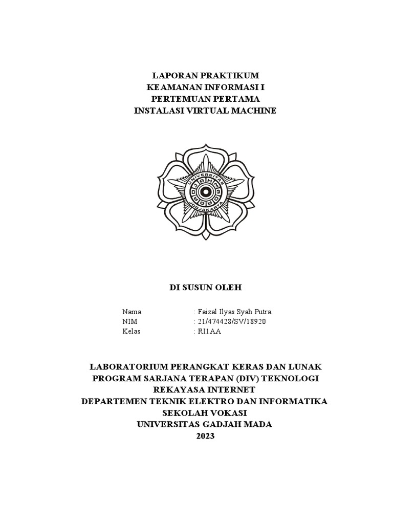 LAP-1 - KI1 - Faizal Ilyas - 474428 (Instalasi Virtual Machine) | PDF LAP-1 - KI1 - Faizal Ilyas - 474428 (Instalasi Virtual Machine) | PDF