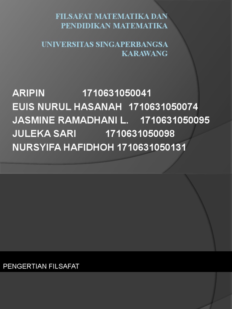 Filsafat Matematika Dan Pendidikan Matematika | PDF Filsafat Matematika Dan Pendidikan Matematika | PDF
