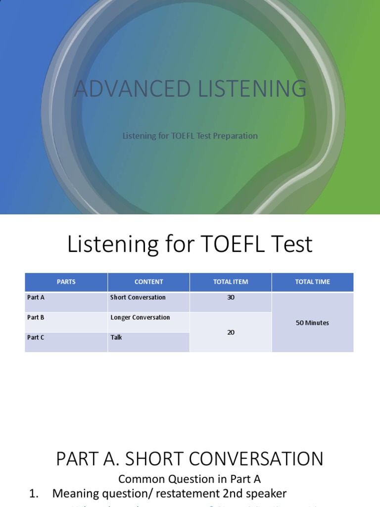 Advanced Listening Theory | PDF | Conversation | Lecture