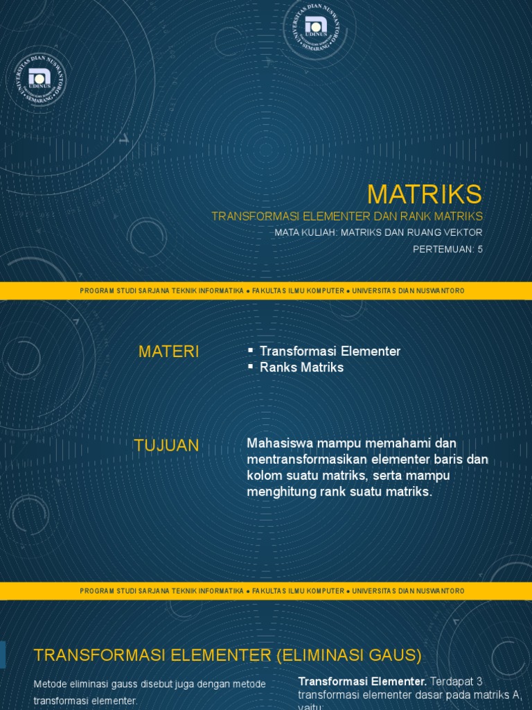 Pertemuan 5 - Transformasi Linier. 2 | PDF