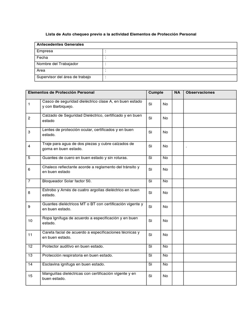 auto chequeo personal | PDF