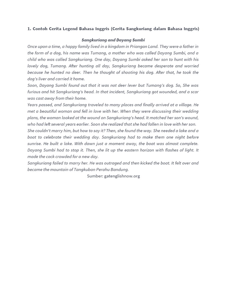 Contoh Narrative Text | PDF