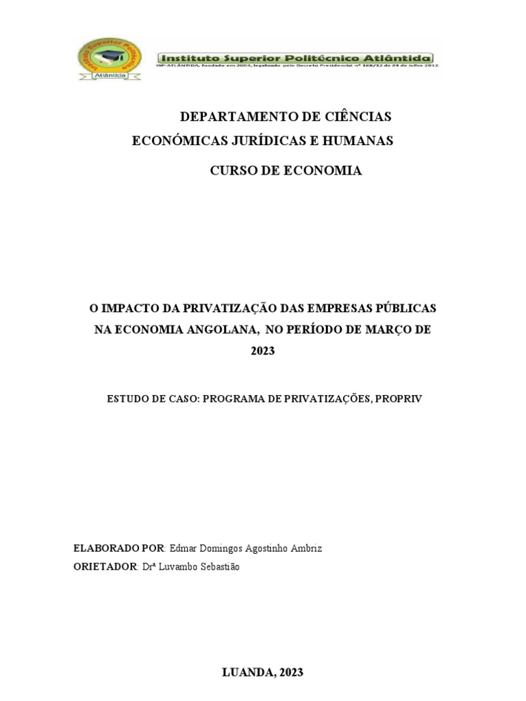 O Impacto da Privatização das Empresas Públicas no Programa de ...