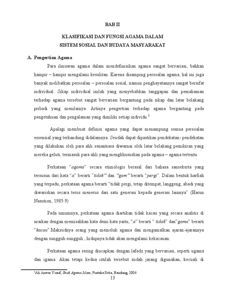 BAB 2. KLASIFIKASI AGAMA-rev1 | PDF | Agama & Spiritualitas