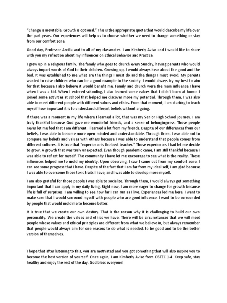 Ethics Script | PDF | Experience | Psychology