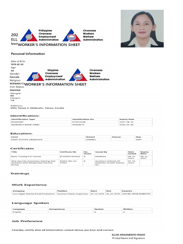 Doc1 Mader Poea | PDF