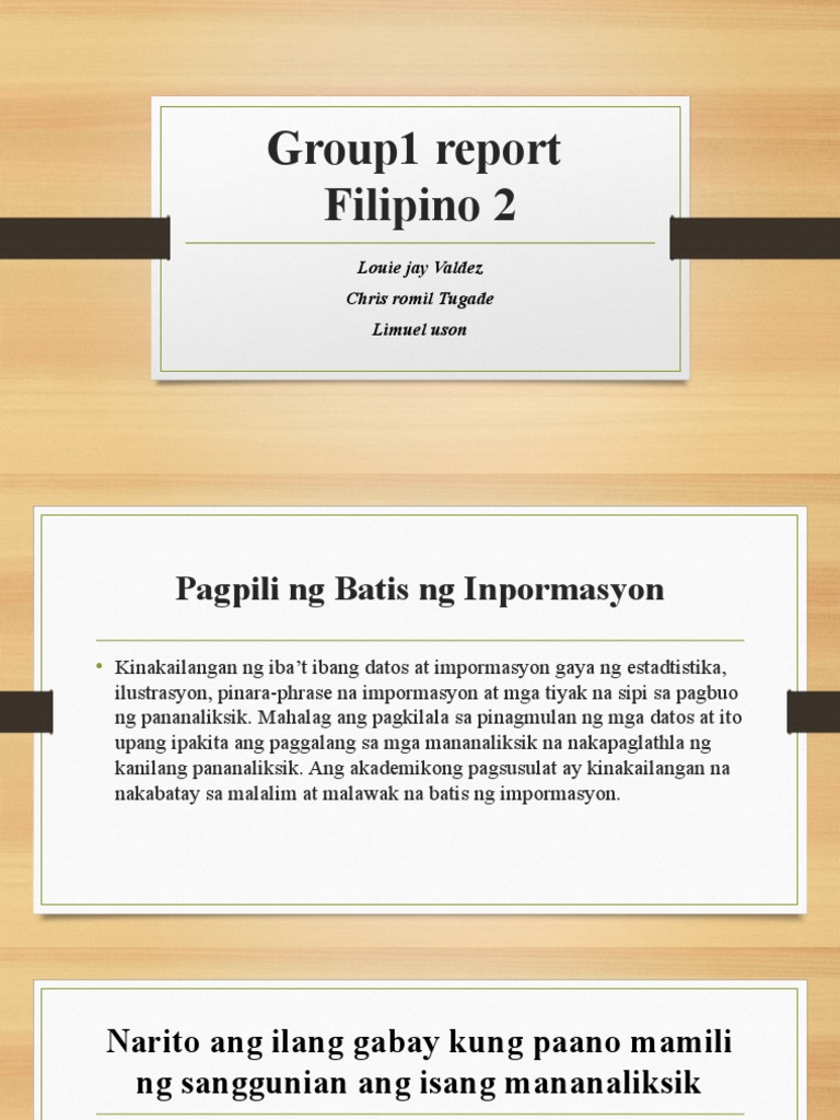 Group1report Filipino2 | PDF
