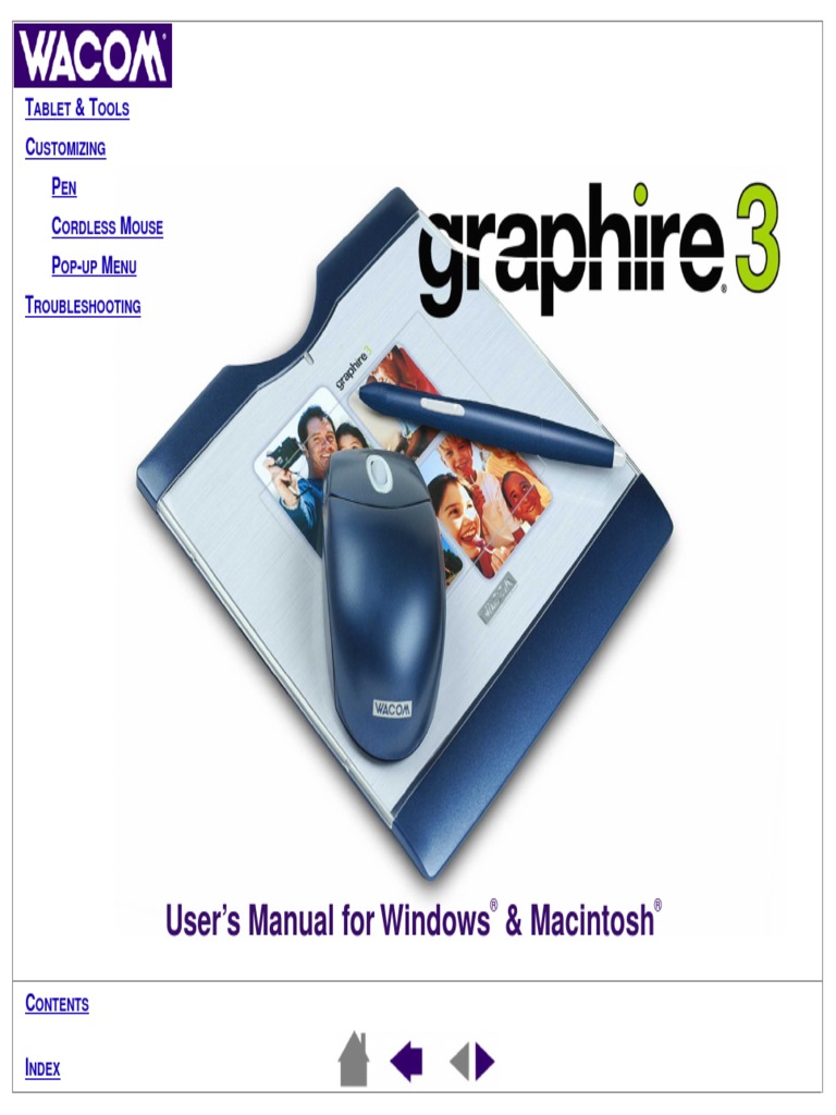 Wacom Graphire 3 Manual | PDF | Tablet Computer | Menu (Computing)