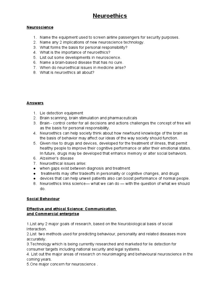 Neuroethics | PDF | Neuroscience | Clinical Medicine