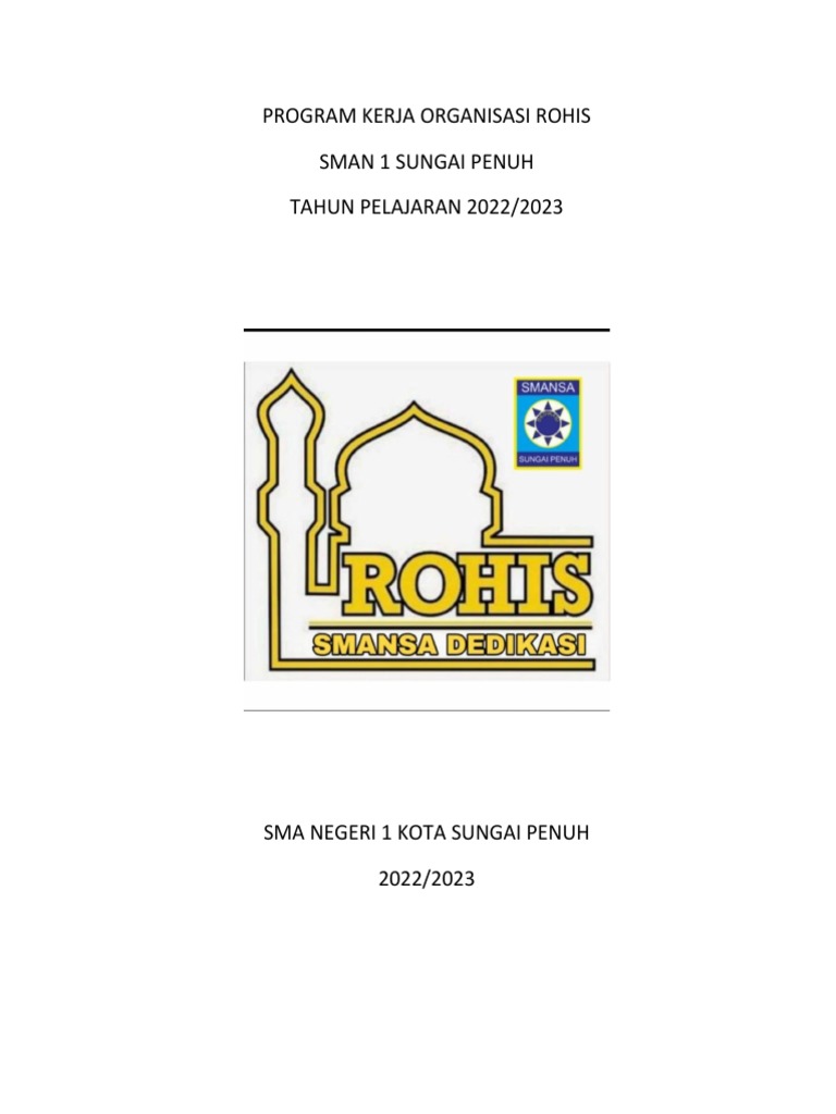 Program Kerja Organisasi Rohis | PDF