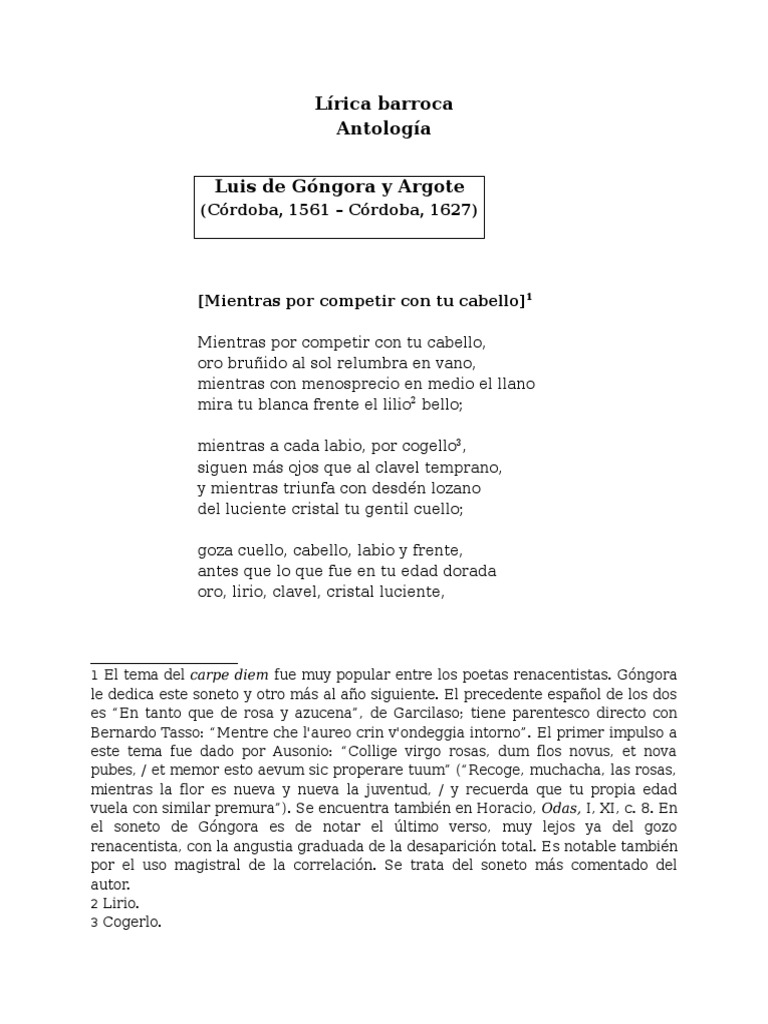 Antología Góngora y Quevedo | PDF