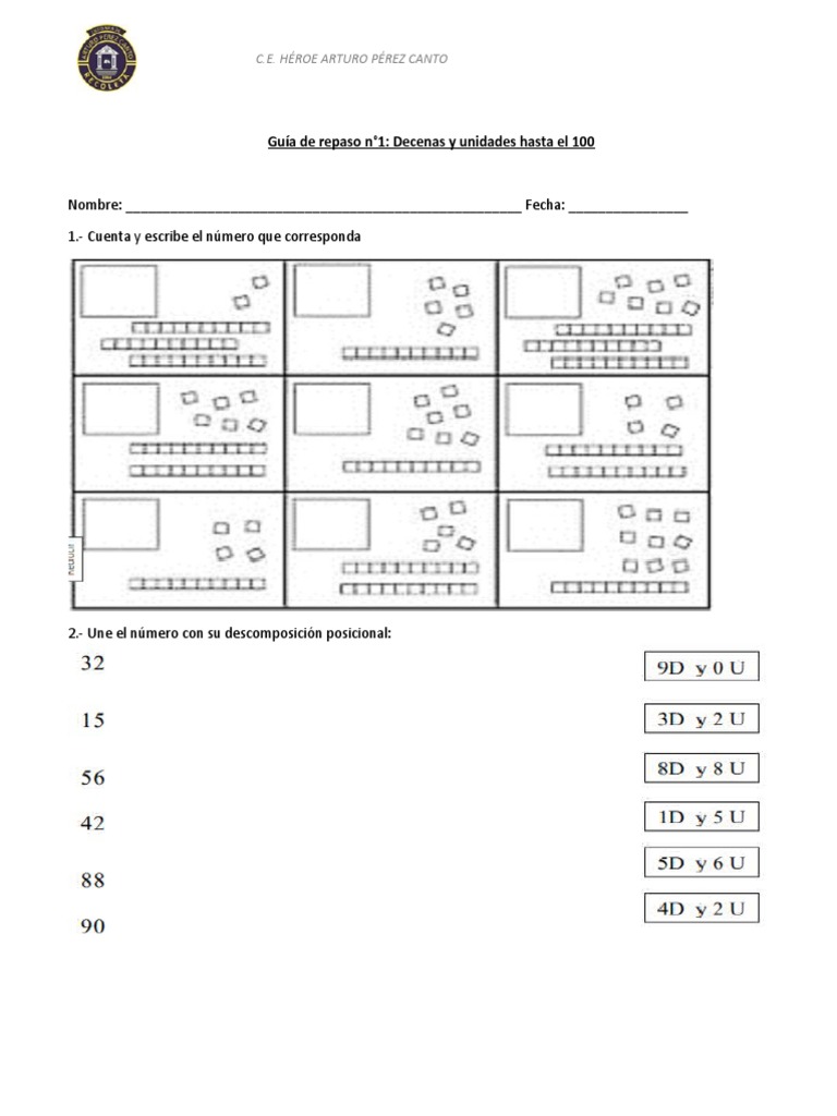 Guía - Decenas y Unidades Hasta El 100 | PDF