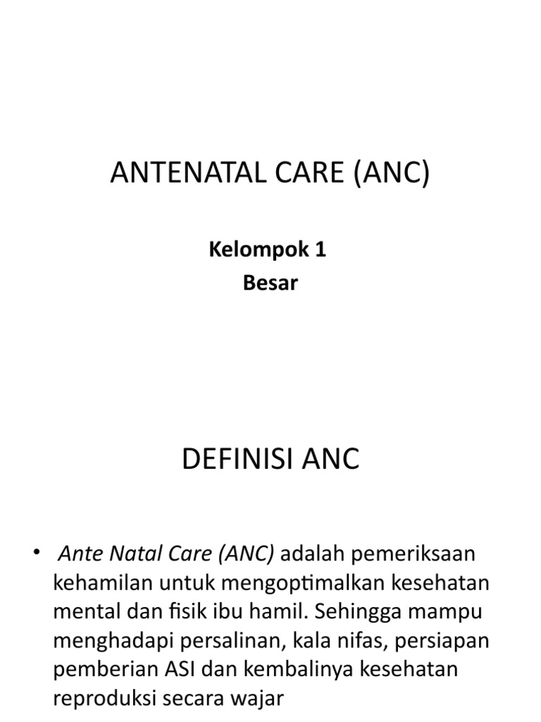 Antenatal Care Anc | PDF