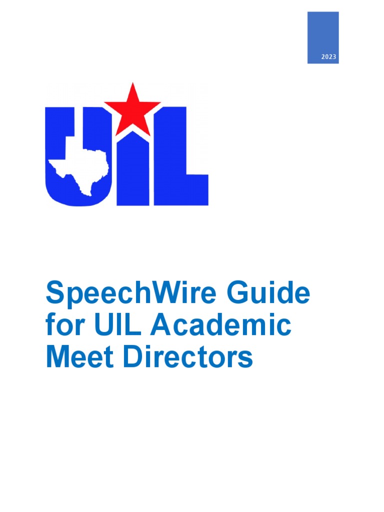 UIL SpeechWire Guide Meet Directors 2023 | PDF | Login | Password