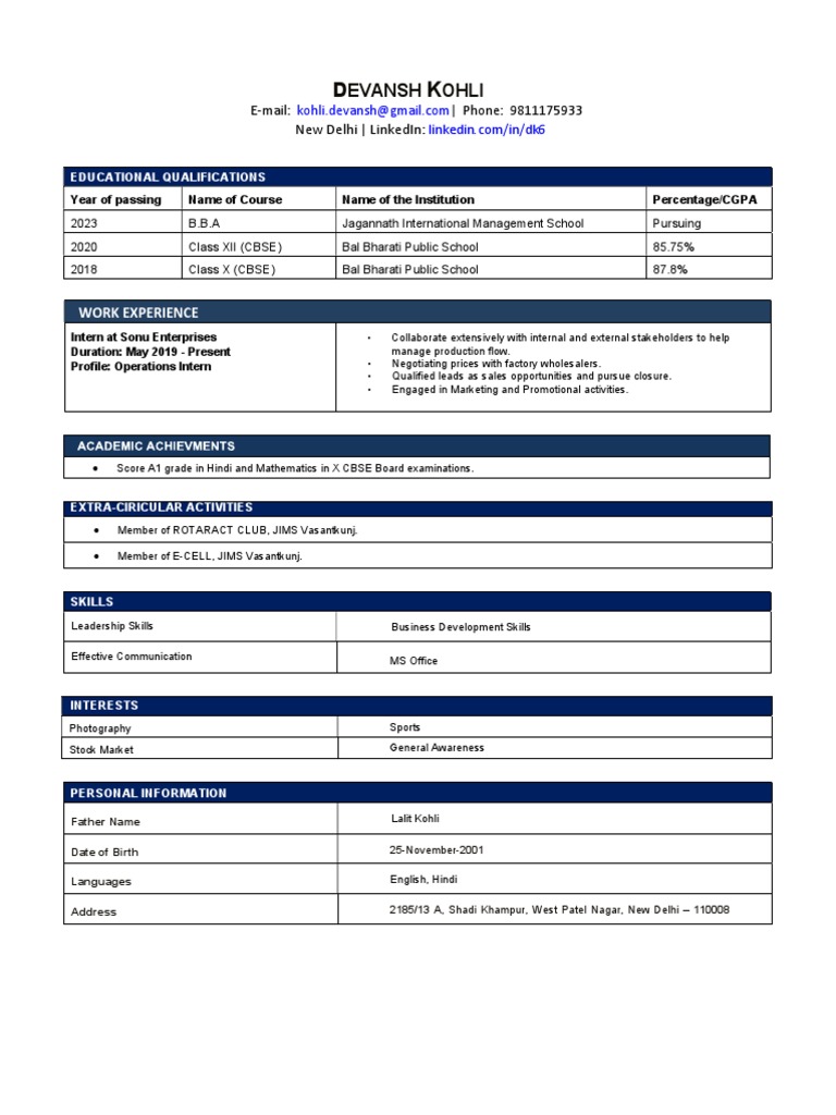 Devansh Resume.pdf | PDF
