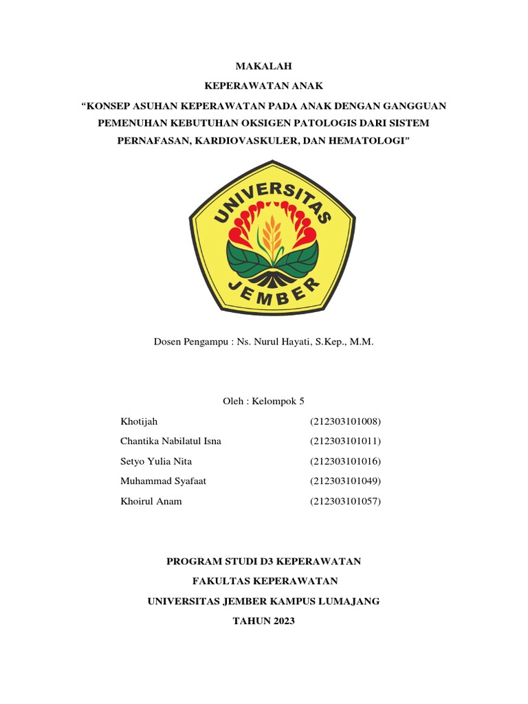 Makalah Oksigenasi Anak - K.5 | PDF | Pengembangan Diri | Kesehatan Holistik