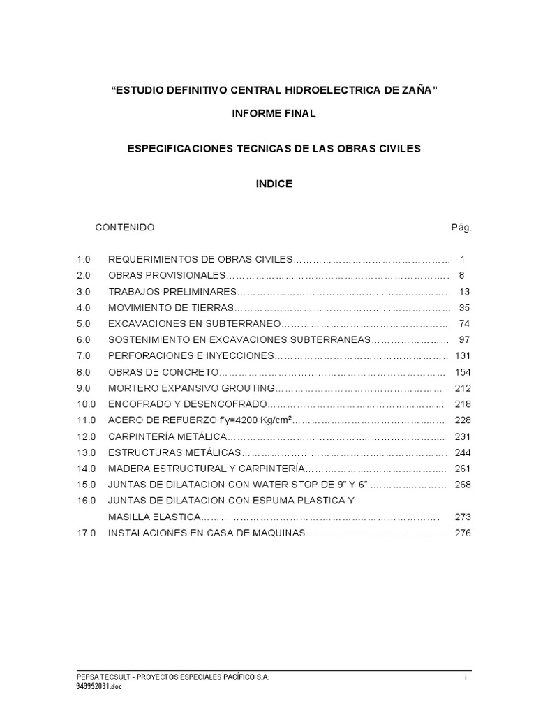 Especificaciones Técnicas Obras Civiles | PDF | Topografía | Residuos