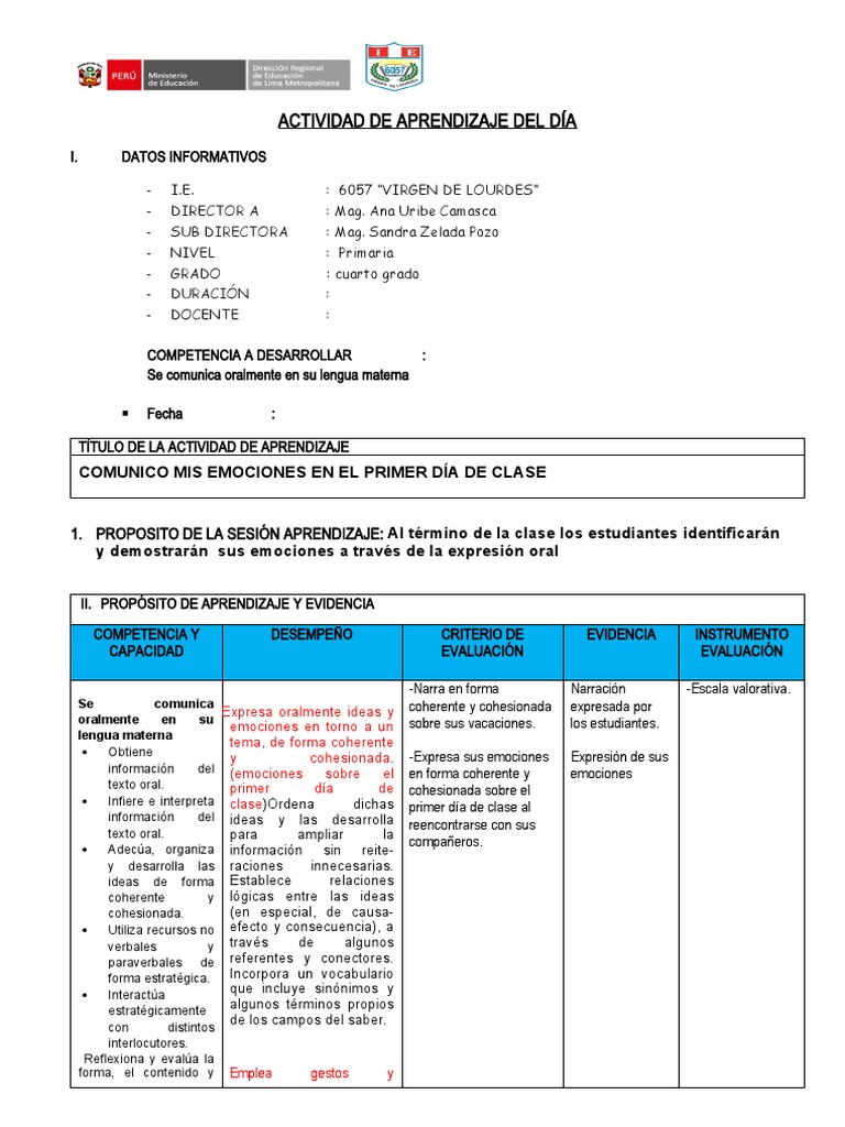 Sesion Ejemplo | PDF | Aprendizaje | Las emociones