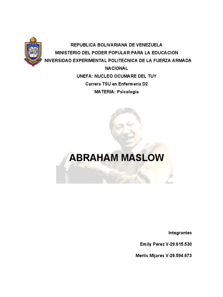 BIBLIOGRAFIA DE Abraham Maslow | Descargar gratis PDF | Sicología | Conceptos psicologicos