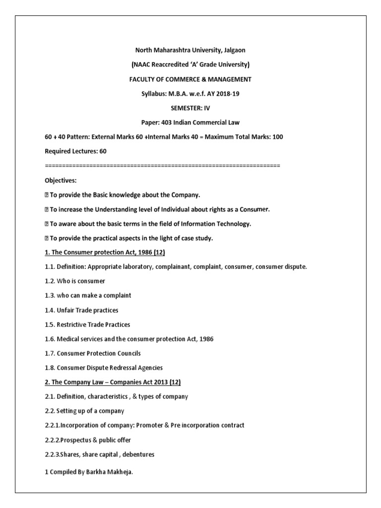 Indian Commercial Law Notes | PDF | Guarantee | Legal Liability