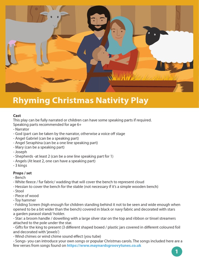 Rhyming Christmas Nativity Play Script | PDF | Biblical Magi | Mary ...