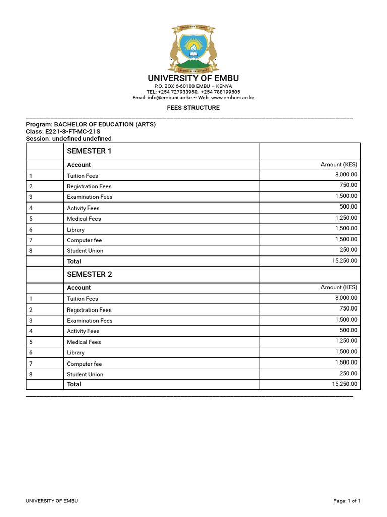 FeeStructure-E221 - 21623 - 2021-04 Jan 2023 PDF | PDF | Educational Stages
