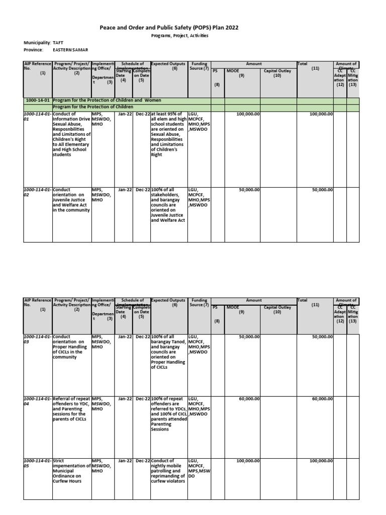POPS Plan | PDF