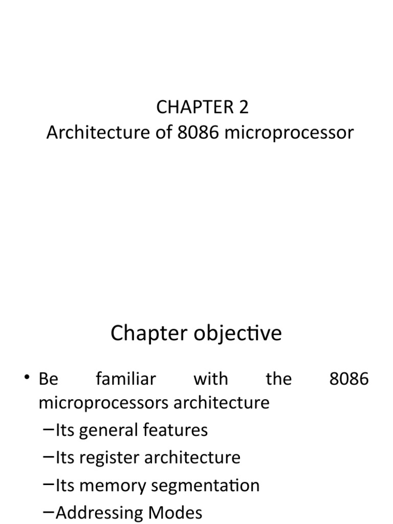 CHAPTER 2 The 8086 Microprocessor Architecture | PDF | Central Processing Unit | Computer ...