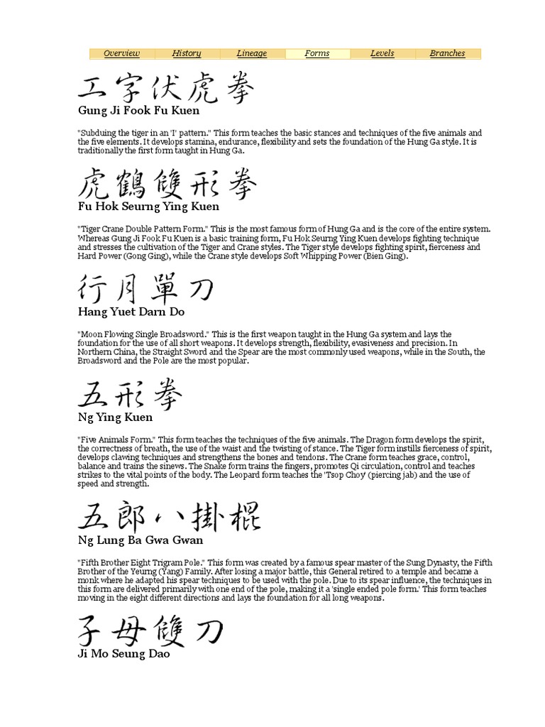 Hung Gar Forms Styles | Download Free PDF | Chinese Martial Arts | East ...