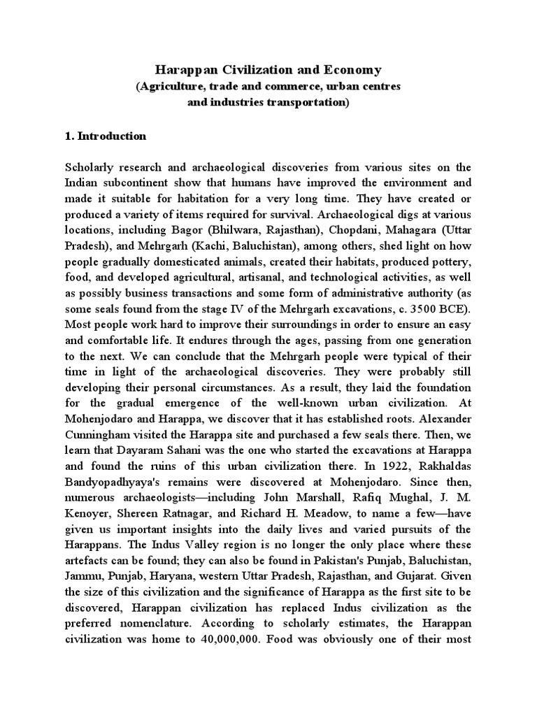 Harappan Civilization and Economy | PDF
