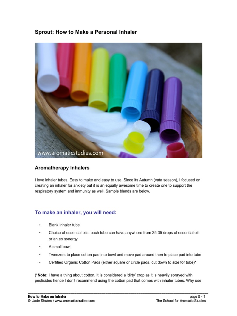 Sprout How To Make An Inhaler 520 | Download Free PDF | Essential Oil ...