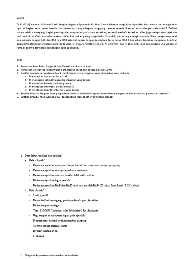 Askep Appendicitis Sdki | PDF