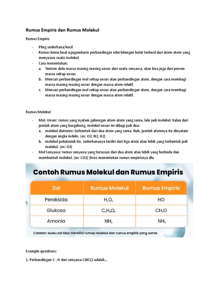 Rumus Empiris dan Molekul C6H12 | PDF | Metode & Bahan Ajar | Sains ...