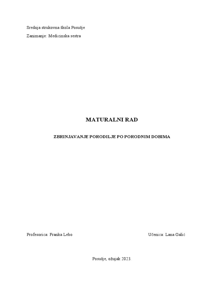 Maturski rad | PDF