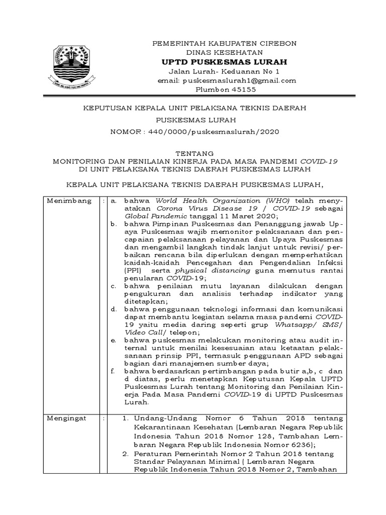 SK Monitoring Covid | PDF | Bisnis | Teknologi & Rekayasa
